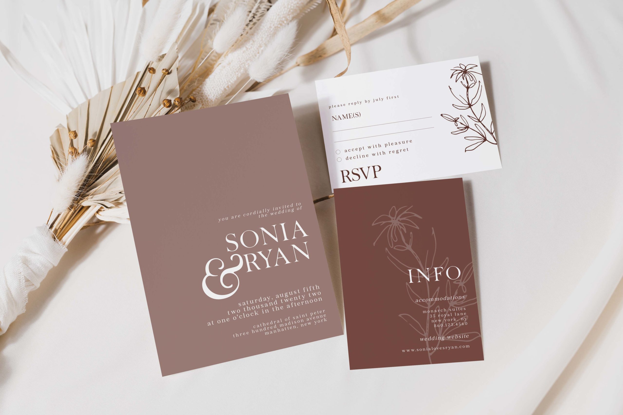 ideas for a dusty mauve wedding color palette